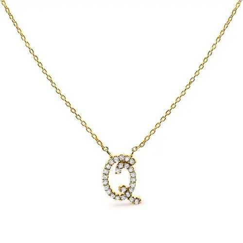 HAUS OF BRILLIANCE 10k Gold Diamond Accent Initial Pendant Necklace - Yellow | Q